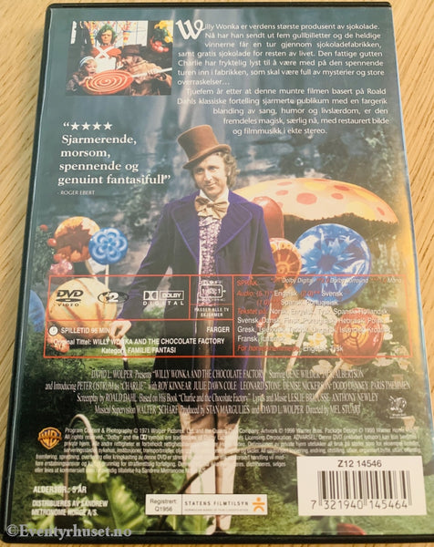 Roald Dahl. Charlie og Sjokoladefabrikken. 1996. DVD. – Eventyrhuset