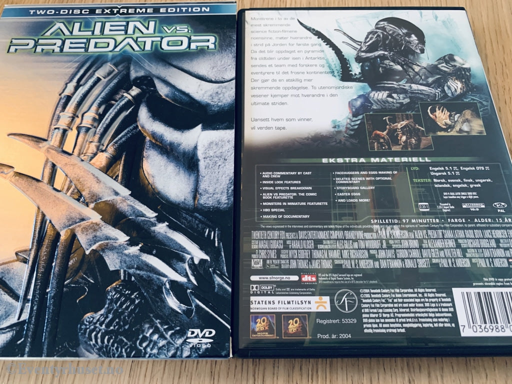Alien VS Predator. 2004. DVD slipcase. – Eventyrhuset