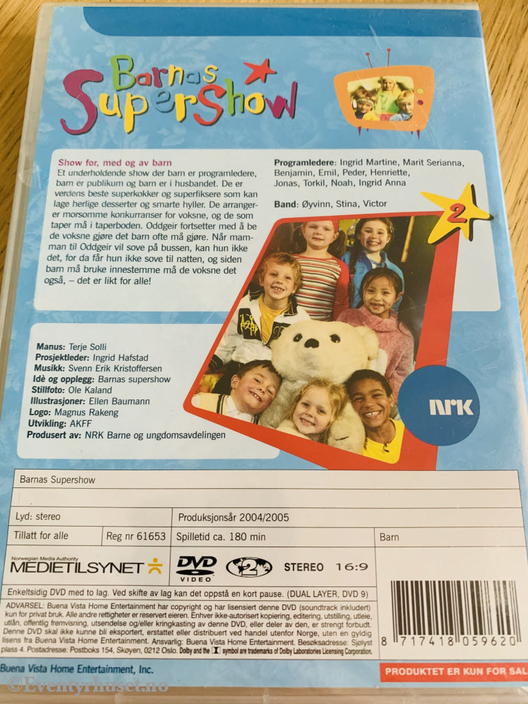 Barnas Supershow 2 (NRK). 2004/05. DVD. Ny i plast! – Eventyrhuset