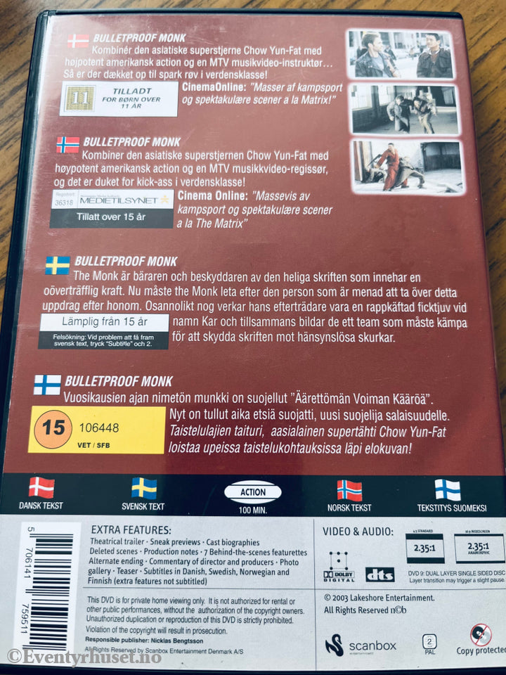 Bulletproof Monk. 2003. DVD. – Eventyrhuset