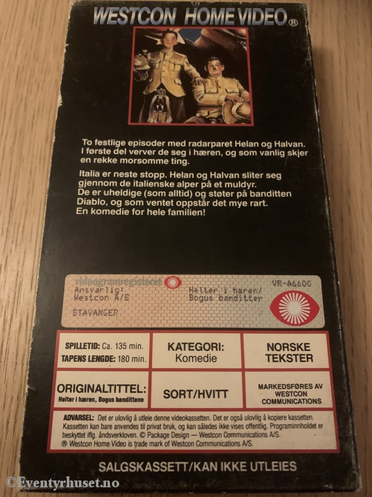 Helan og Halvan. Helter i hæren. VHS slipcase. – Eventyrhuset