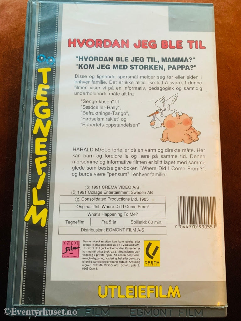 Hvordan jeg ble til. 1991. VHS Big Box. – Eventyrhuset