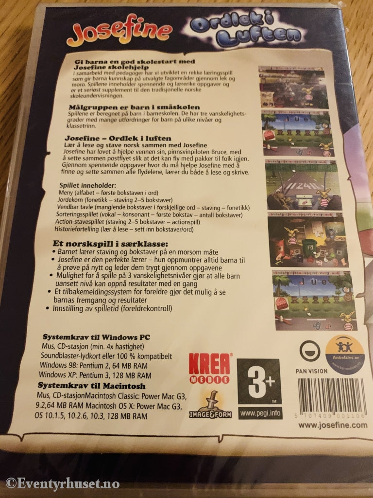 Josefine Skolehjelp. Ordlek i luften. Pc spill. Ny i plast! – Eventyrhuset
