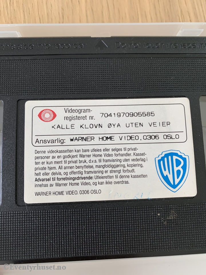 Kalle Klovn. 1989. Øya uten veier. VHS. – Eventyrhuset
