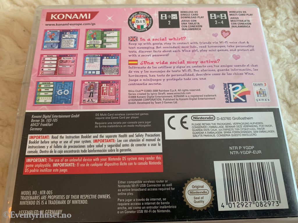 NB: Kun cover og manual! Winx Secret Diary 2009. Nintendo DS ...
