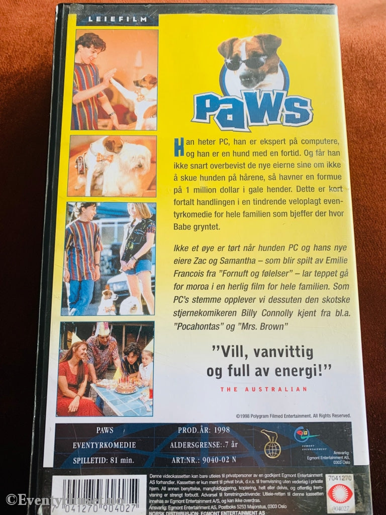 Paws. 1998. VHS fra utleie. – Eventyrhuset