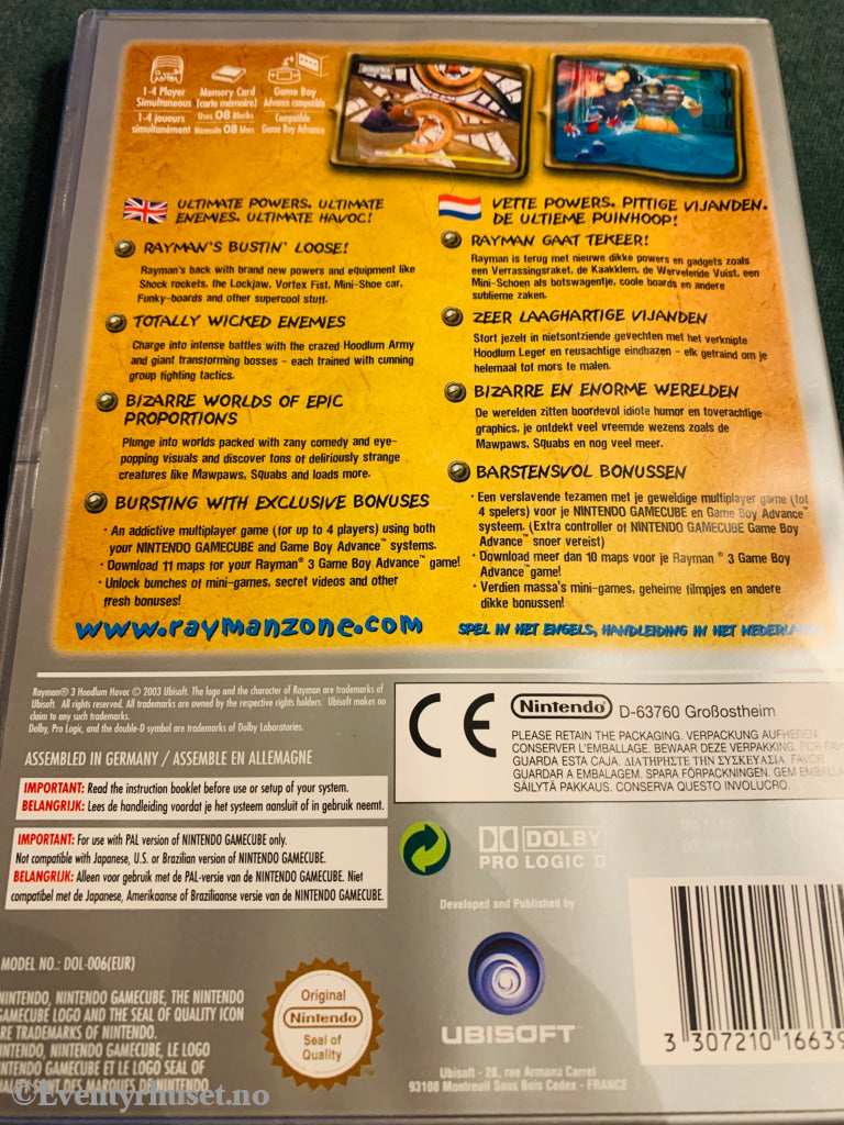 Rayman 3 - Hoodlum Havoc (Player's Choice). Gamecube. – Eventyrhuset