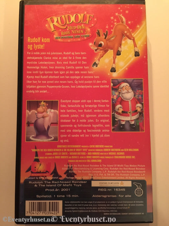 Rudolf med den røde nesen 2. Den mystiske leketyven. 2001. VHS ... Rudolf med den røde nesen 2. Den mystiske leketyven. 2001. VHS ...