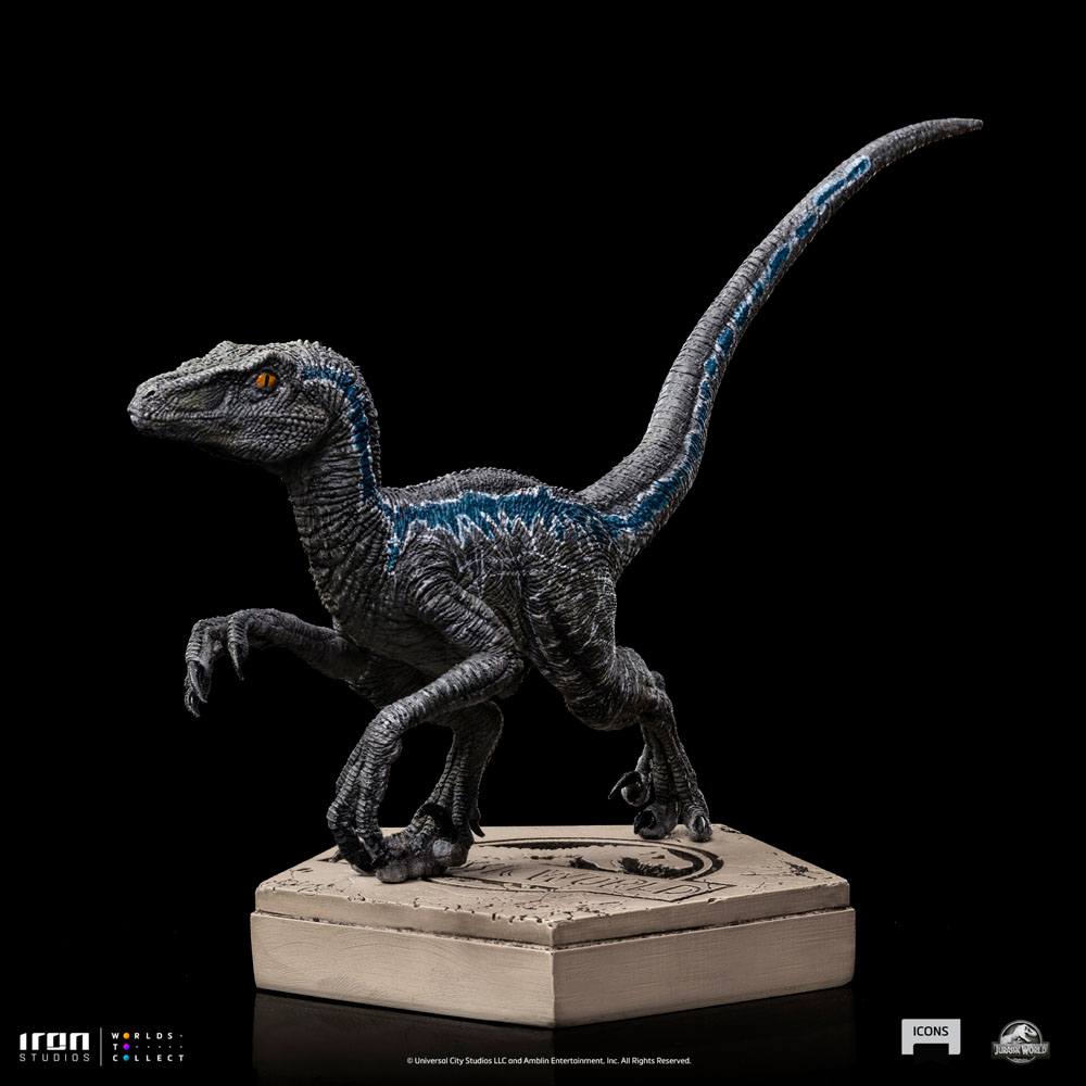 Jurassic World Icons Statue Velociraptor Blue 9 cm – Eventyrhuset