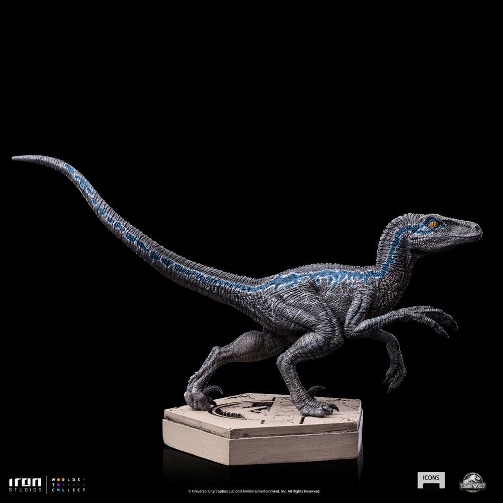 Jurassic World Icons Statue Velociraptor Blue 9 cm – Eventyrhuset
