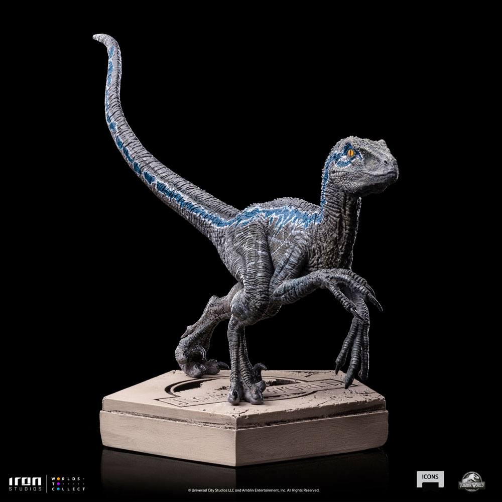 Jurassic World Icons Statue Velociraptor Blue 9 cm – Eventyrhuset
