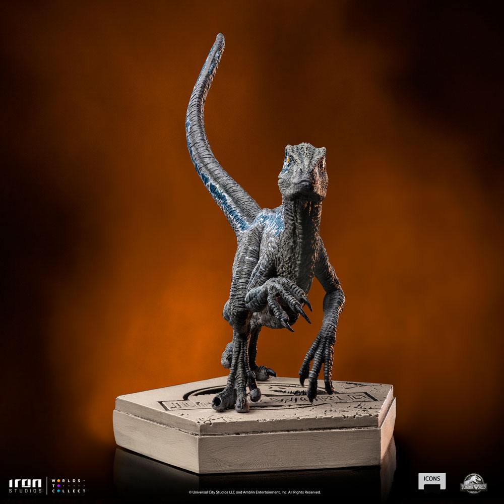 Jurassic World Icons Statue Velociraptor Blue 9 cm – Eventyrhuset